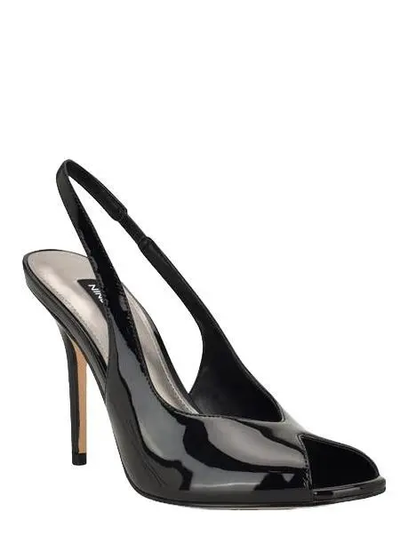 Nine West Pretta Slingback Peep Toe Pumps - Black