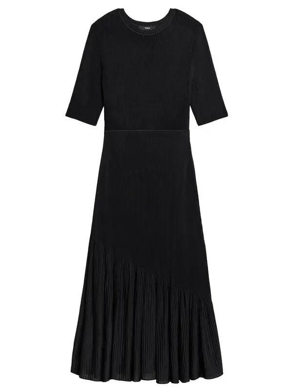 Theory Paneled Midi Dress - Black - 001