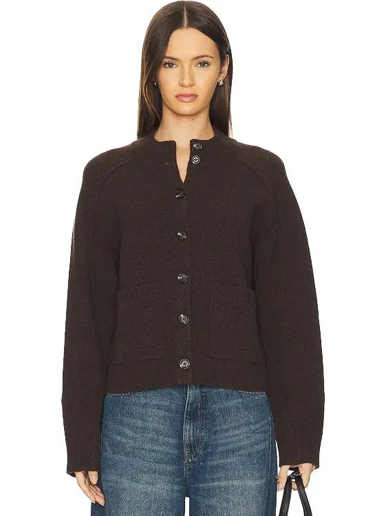 Rag & Bone Bridget Mock Neck Cardigan - Brown