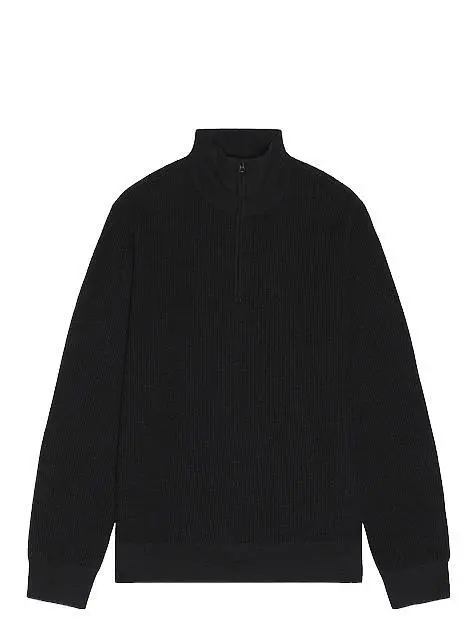 Rag & Bone Joel Merino Half Zip Sweater - Charcoal
