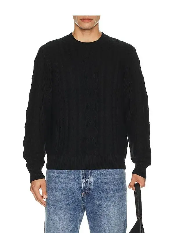 ASHER Andre Cable Knit Sweater - Black