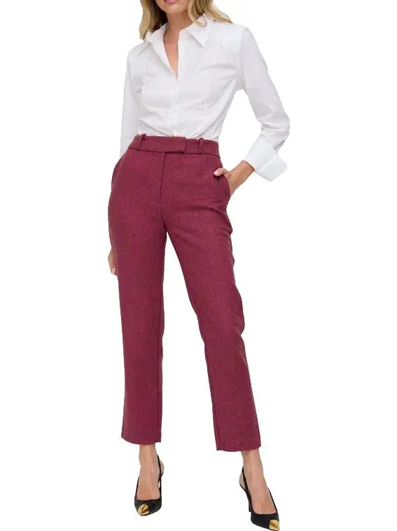 LILY AND LIONEL Pandora Herringbone Tapered Trousers - Pink