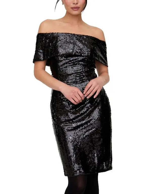 LILY AND LIONEL Jaya Sequin Midi Dress - Black