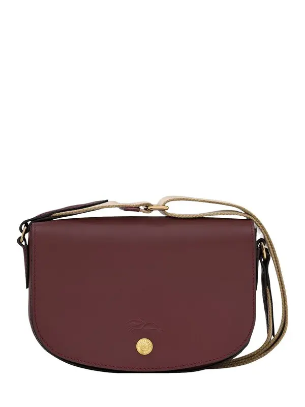 Longchamp Small Leather Crossbody Bag - Burgundy