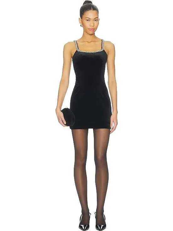 4TH & RECKLESS Tess Velvet Mini Dress - Black