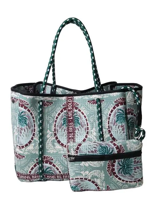POP UPS BRAND Everyday Neoprene Tote - Bright Green Multi
