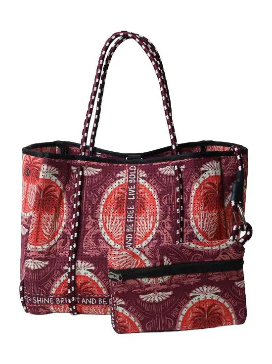 POP UPS BRAND Everyday Neoprene Tote - Bright Red Multi