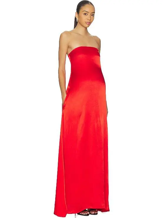 BUMPSUIT Brushed Satin Gown - Red