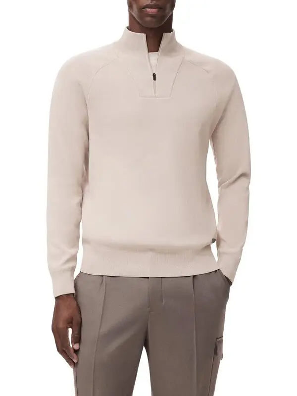 Mango Quarter Zip Thermoregulated Sweater - Ivory White