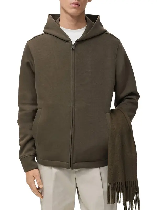 Mango Zip-up Hoodie - Olive Green
