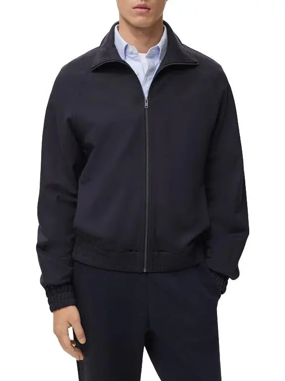 Mango Regular Fit Zip-up Sweatshirt - Navy