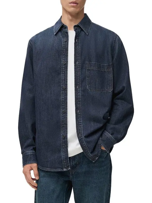 Mango Denim Overshirt - Open Blue