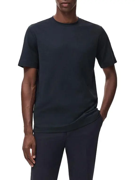 Mango Regular Fit Cotton Blend T-shirt - Navy
