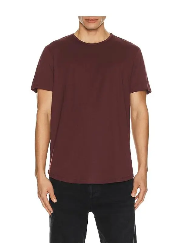 CUTS Ao Curve Hem Tee In Burgundy - Currant