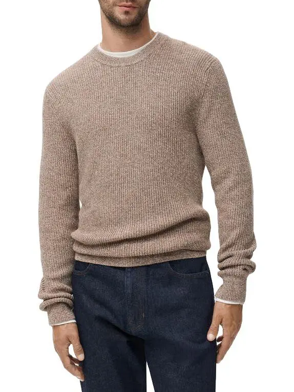 Mango Cotton Crewneck Sweater - Beige