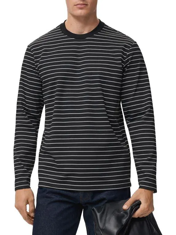 Mango Stripe Long Sleeve T-shirt - Black