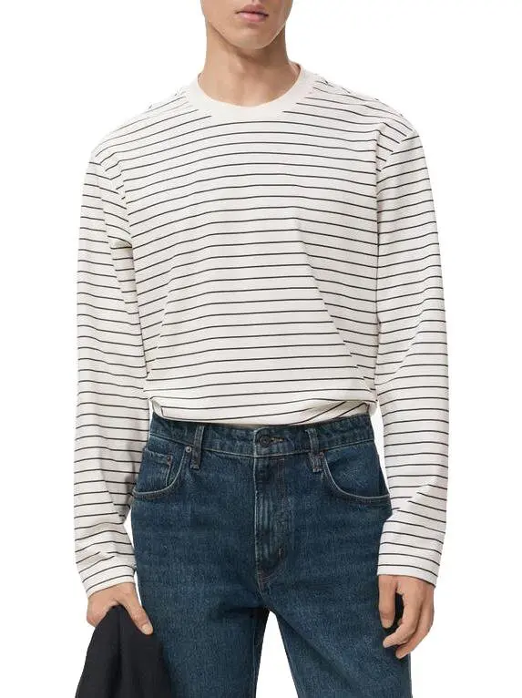 Mango Stripe Long Sleeve T-shirt - Ecru