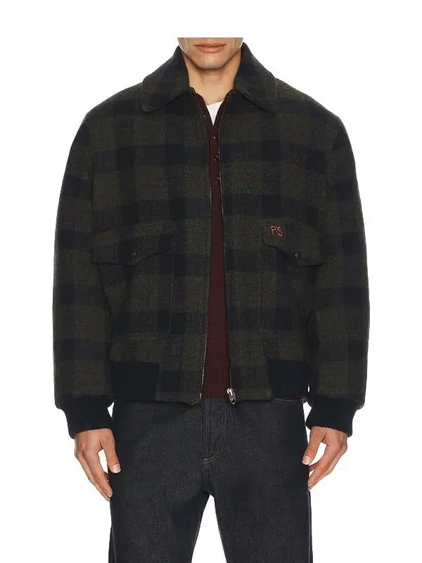 President's Tom Wool Jacket - Wool Check Blue Green