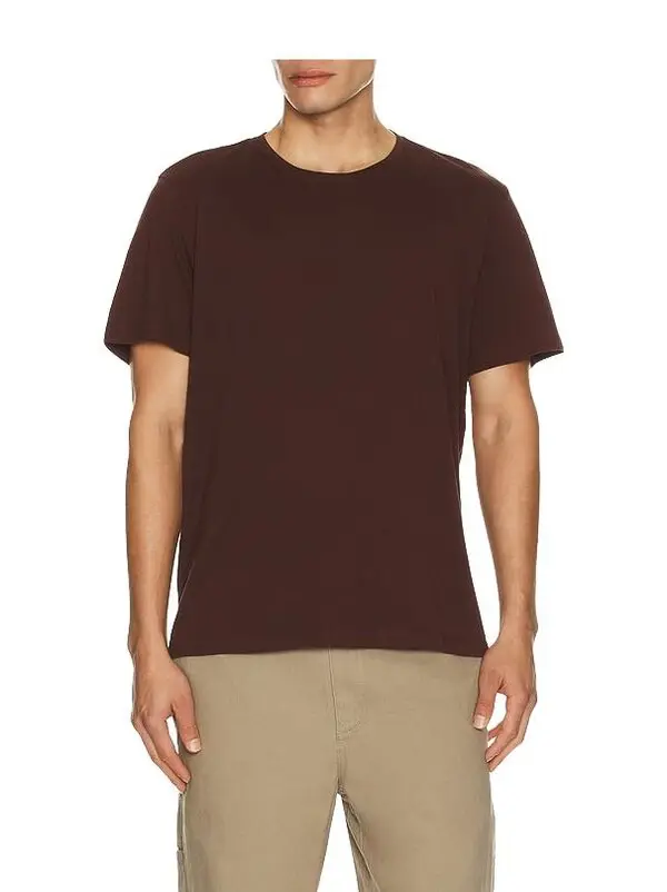 Paige Sorden Crew Neck Tee In Burgundy - Malbec