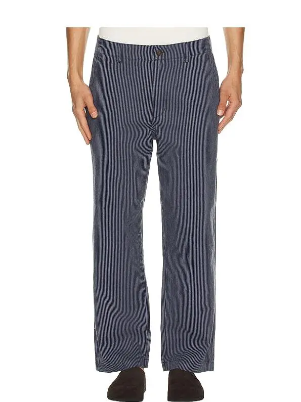 RHYTHM Hickory Stripe Work Pant - Navy