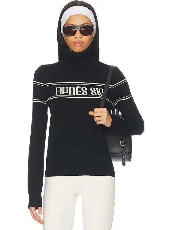 LOVERS AND FRIENDS Nell Turtleneck Graphic Sweater - Black & Ivory