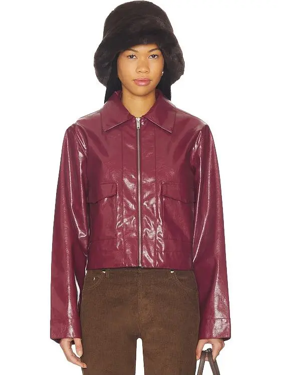 Superdown Leighton Faux Leather Jacket - Wine