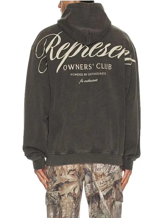 REPRESENT Owners Club Script Hoodie - Vintage Grey