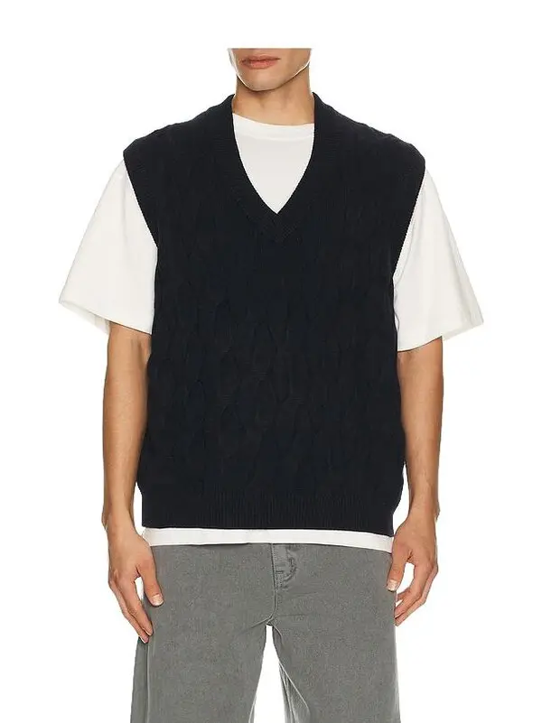 REISS Walton Vest - Navy