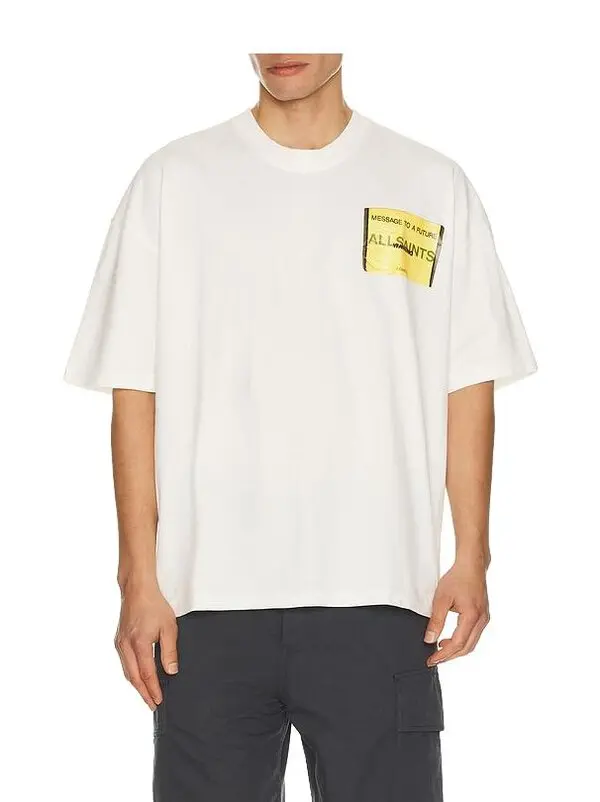 ALLSAINTS Violation Crew Tee In White - Chalk White