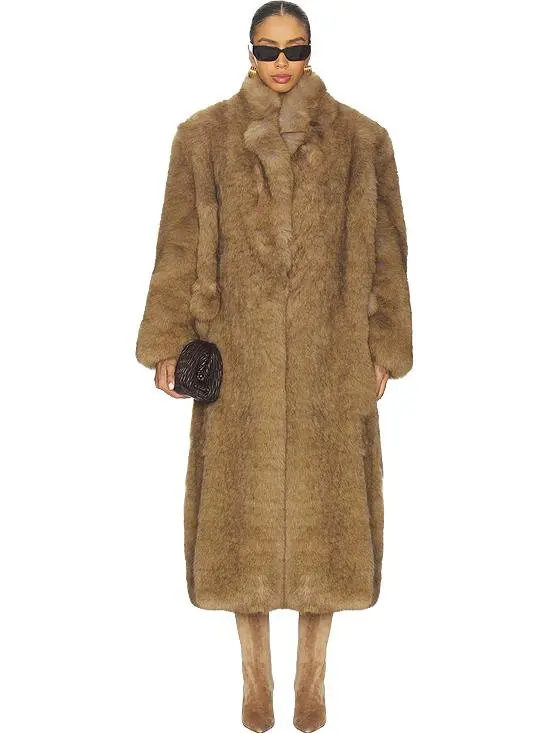 MSGM Faux Fur Coat - Beige