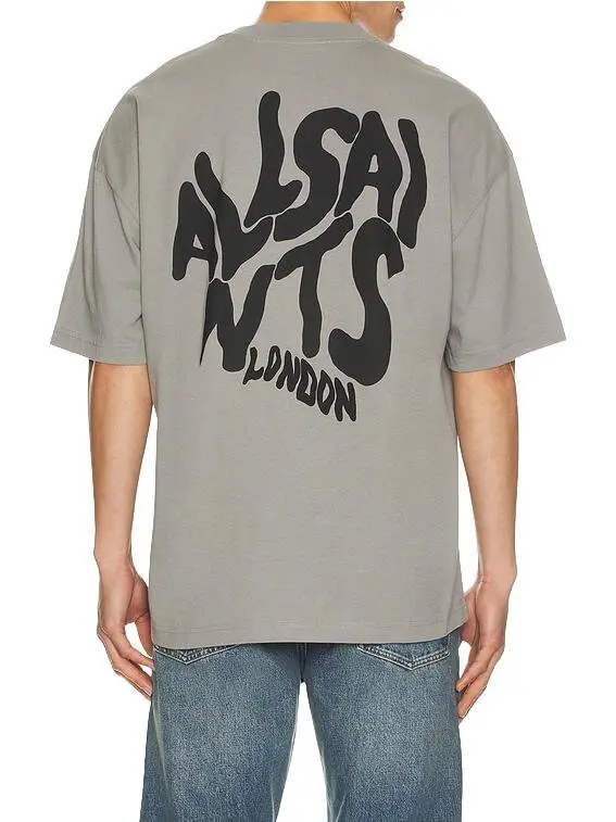 ALLSAINTS Orlando Crew Tee In Grey - March Grey