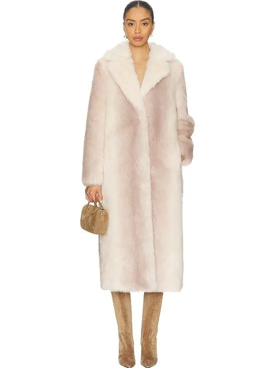 UNREAL FUR White Plains Faux Fur Coat - Ombre Cream