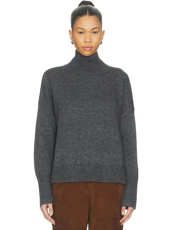 ELODIE THE LABEL Spence Turtleneck Sweater - Charcoal