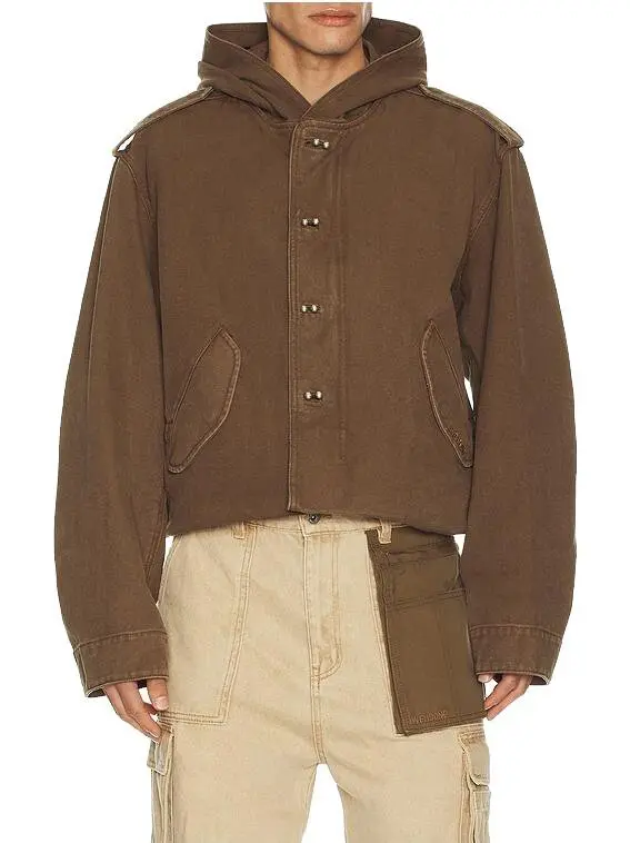 We11Done Folded Shortened Jacket - Brown
