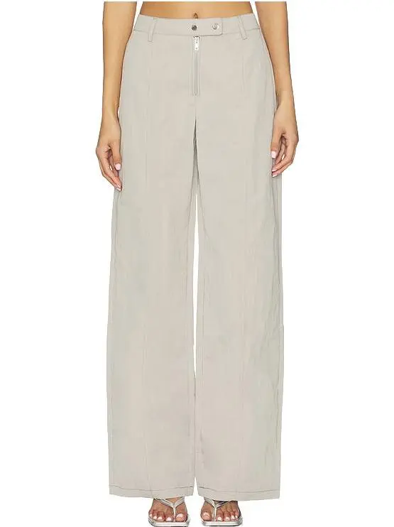 BY.DYLN Tasha Wide Leg Trousers - Cool Grey