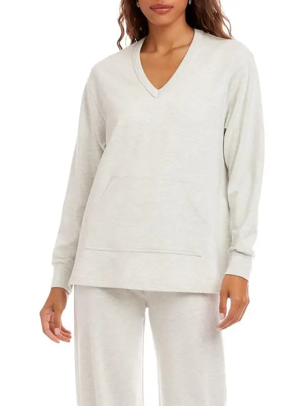 Karen Kane Relaxed Fit Kangaroo Pocket Sweatshirt - Heather