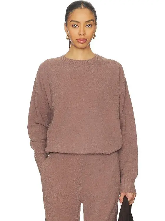 Eberjey Boucle Crew Neck Pullover - Deep Taupe