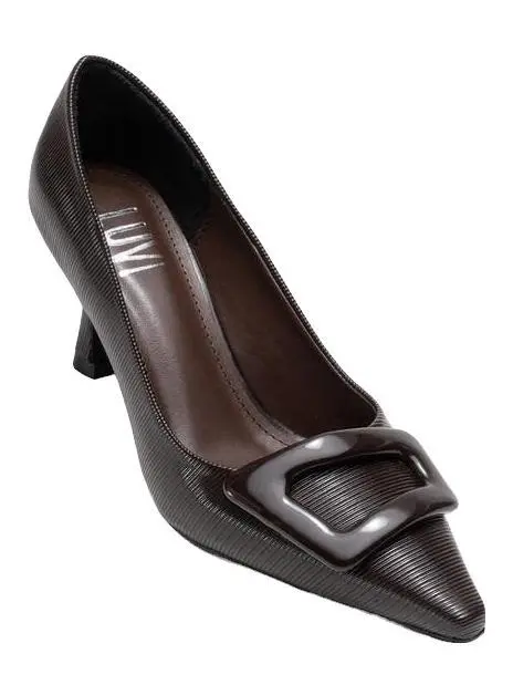 PROLOGUE SHOES Astra Buckle Pointed-toe Pumps - Brown
