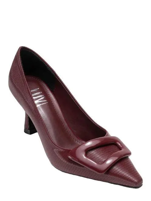 PROLOGUE SHOES Astra Buckle Pointed-toe Pumps - Burgundy