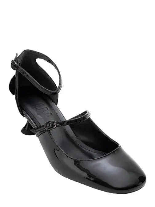 PROLOGUE SHOES Emly Square Toe Slingback Pumps - Black Patent