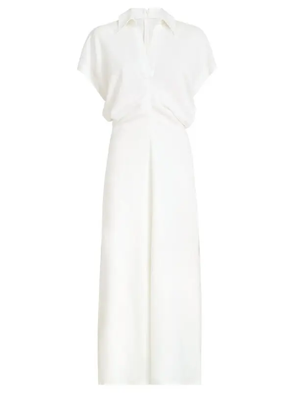 Brunello Cucinelli Twill Dress With Monili - White
