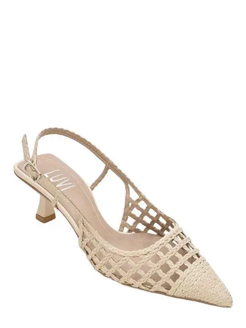 PROLOGUE SHOES Heaven Knitted Pointed Toe Pumps - Beige