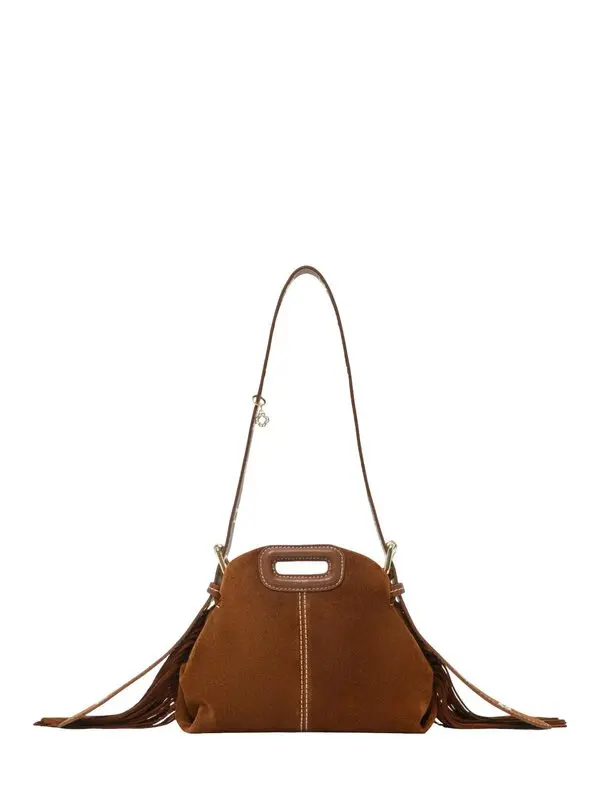 Maje Miss M Mini Bag In Suede - Brown