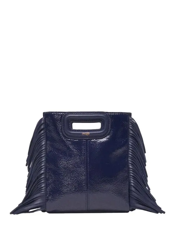 Maje Miss M Mini Bag In Naplak Leather - Navy