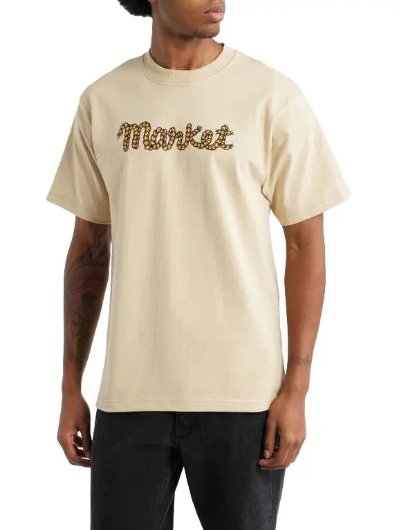 MARKET Equestrian Rope Logo Cotton Graphic T-shirt - Sand