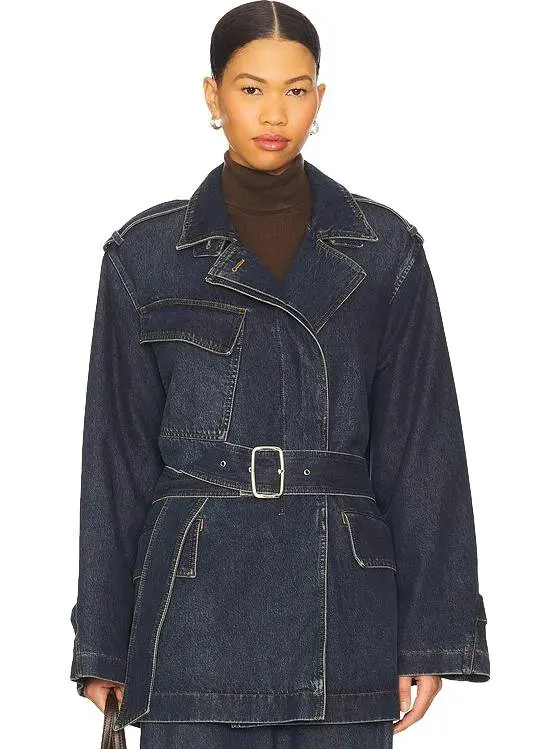 Closed Mid-length Trench - Dark Blue