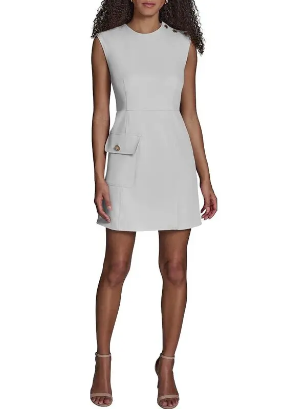 Bcbgmaxazria Sleeveless Asymmetric Minidress - Cream