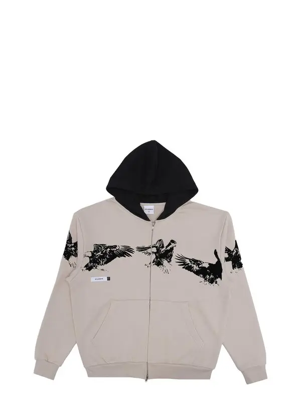 STUDENTS Graphic Zip Hoodie - Cream