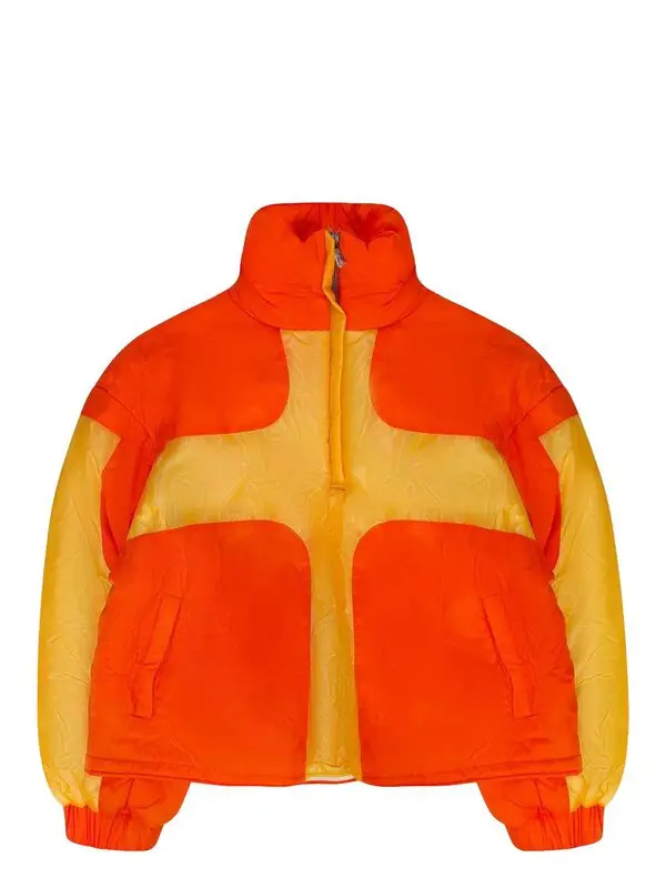 WHO DECIDES WAR BY EV BRAVADO Long-sleeve Puffer Jacket - Orange