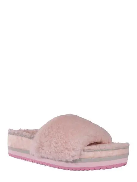 FLEKS Cito Shearling Slide Sandal - Peony